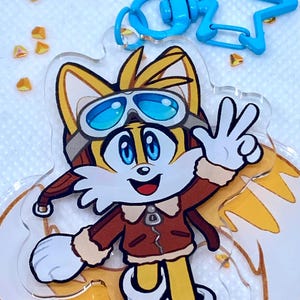 Miles Tails Prower Pilot Spinner Spinning Tails Keychain 3 INCH - Etsy