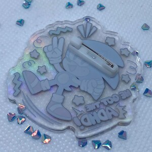 ADHD Sonic the Hedgehog Holographic Iridescent Pin Button - Etsy