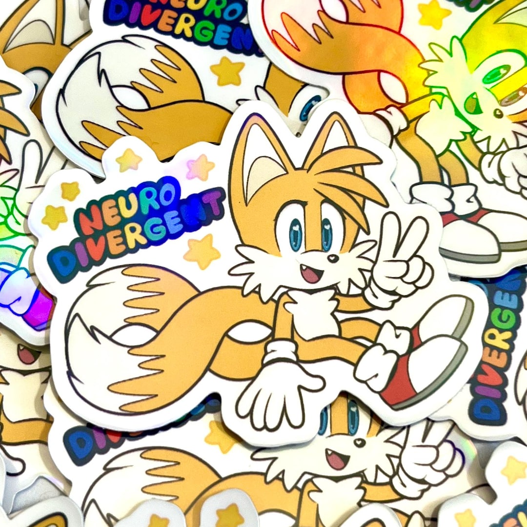 Neurodivergent Tails 2.5" Rainbow Holographic Sticker - Etsy