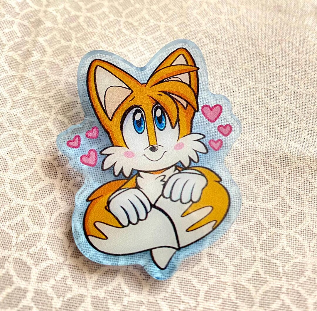 Acrylic Tails Pin With Semi Transparent Blue Background - 2 INCH - Etsy