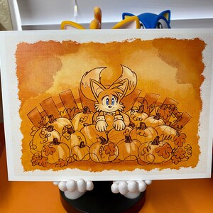 Pumpkin Tails in Fall Halloween Print 5 X 7 Linen - Etsy