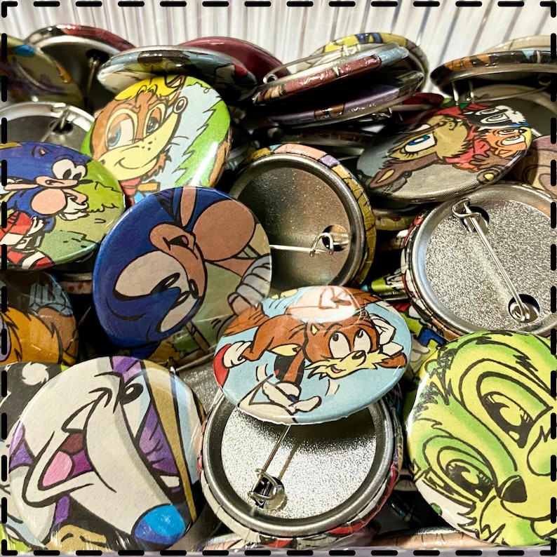 Upcycled Archie Sonic the Hedgehog Buttons - Etsy