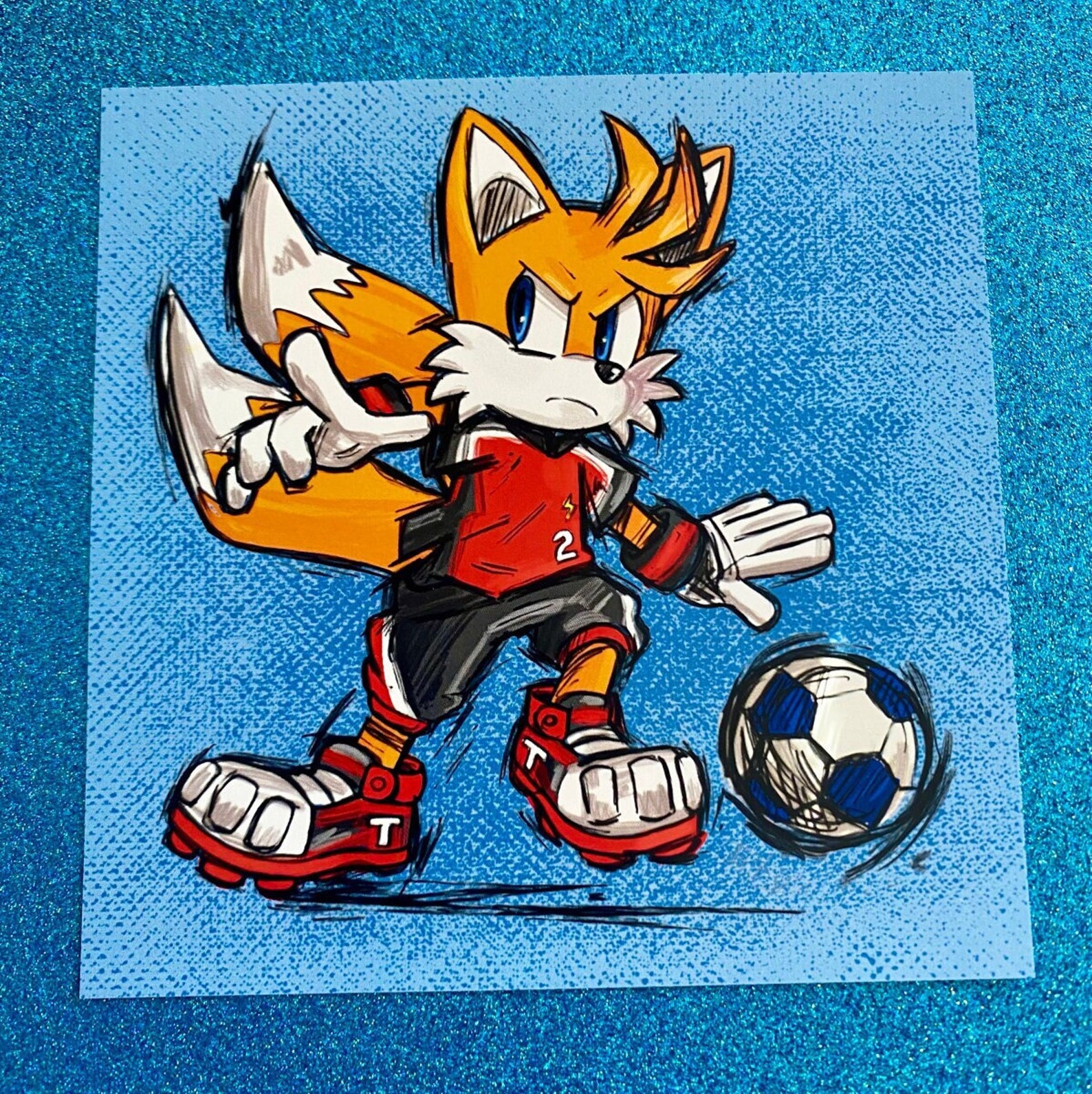 Miles Tails Prower 5x5 Glossy Soccer Print - Etsy