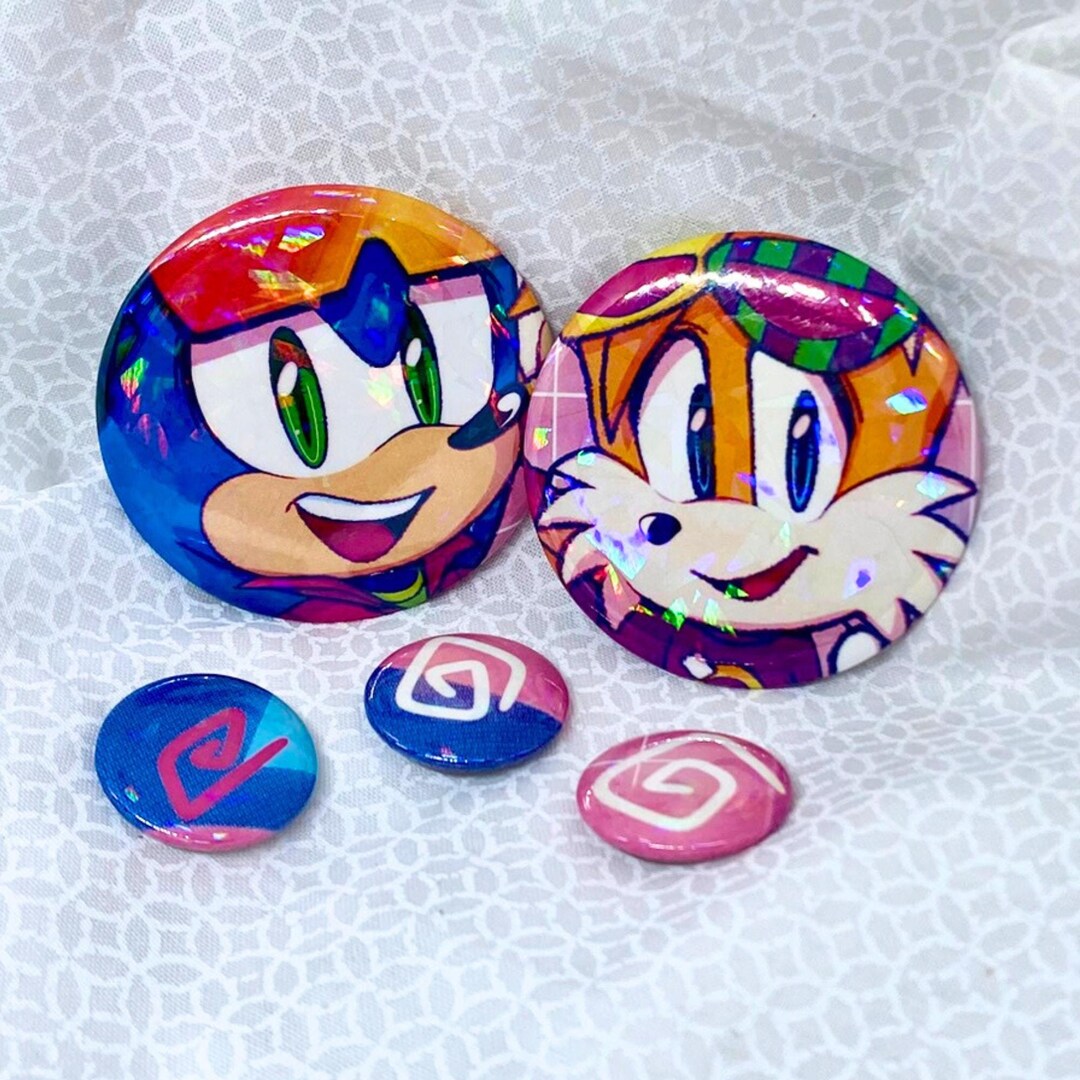 Sonic and Tails 80's Style Button Pack - Etsy
