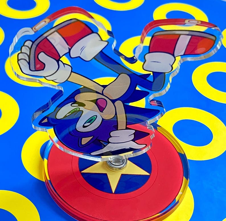 Sonic the Hedgehog Breakdancing Spinner Spinning Standee - 3 INCH - Etsy