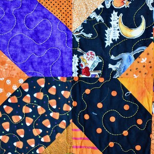 Scrappy Halloween Square Design – LAP QUILT – Purple, Black & Orange - Etsy