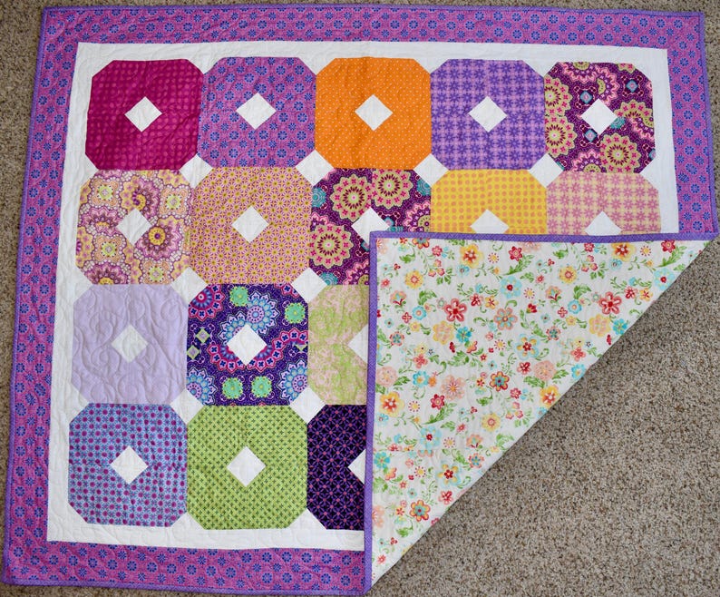 Scrappy Squares With Holes Design – LAP or BABY QUILT – Multicolored - Etsy