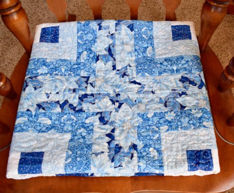 Log Cabin Snowflake Design – LAP QUILT – Blue & White - Etsy