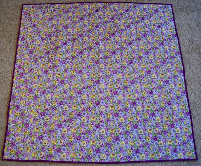 Nine Patch Square Design – LAP or BABY QUILT – Purple and Pastels - Etsy