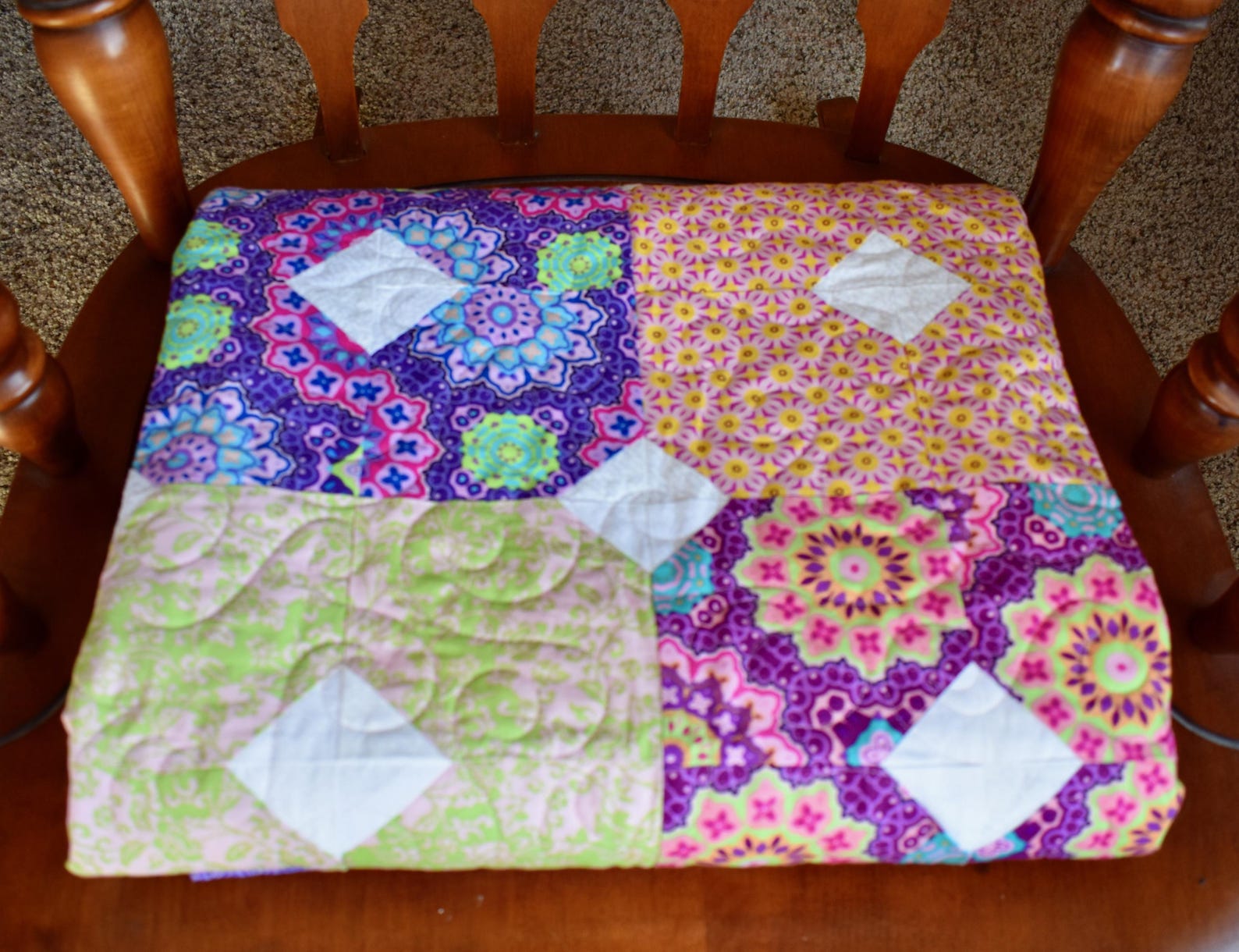 Scrappy Squares With Holes Design – LAP or BABY QUILT – Multicolored - Etsy