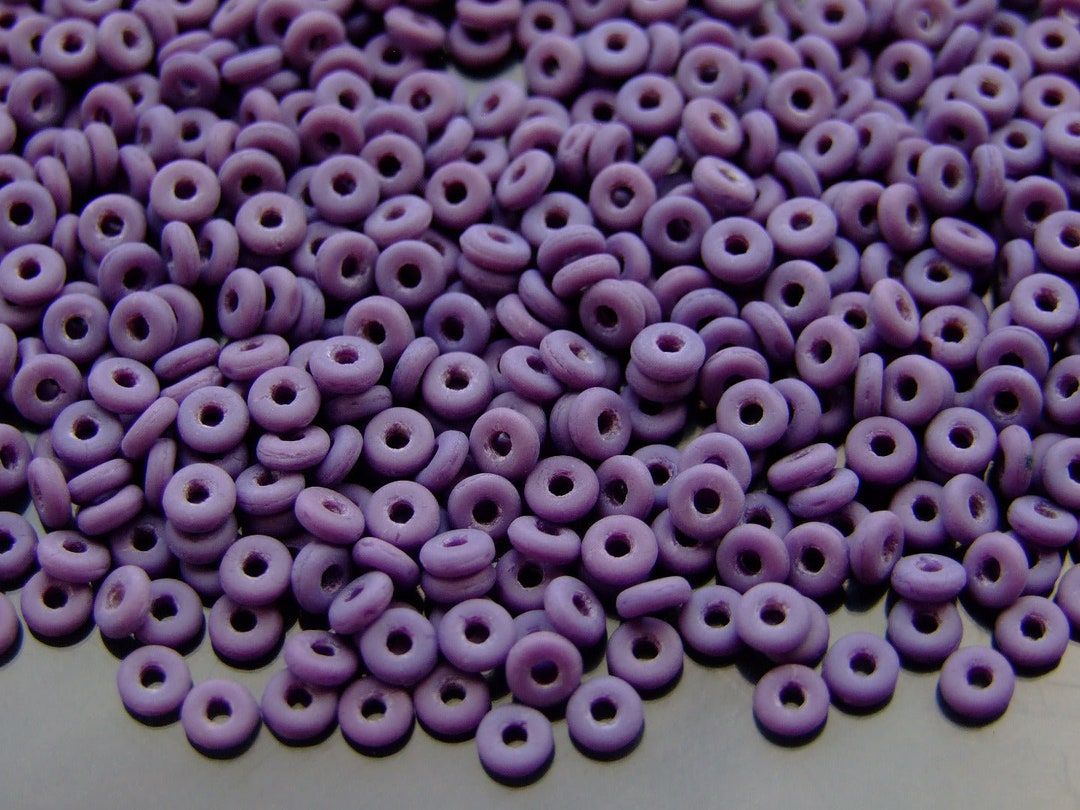 5g O Beads 3.8x1mm Matte Opaque Purple O-ring High Quality Czech ...
