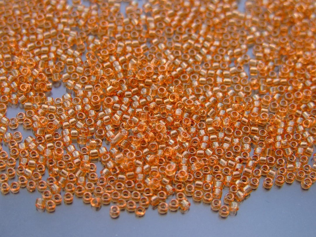 2.5 Tube 429 Transparent Light Amber Gold Luster Toho Treasure Cylinder ...