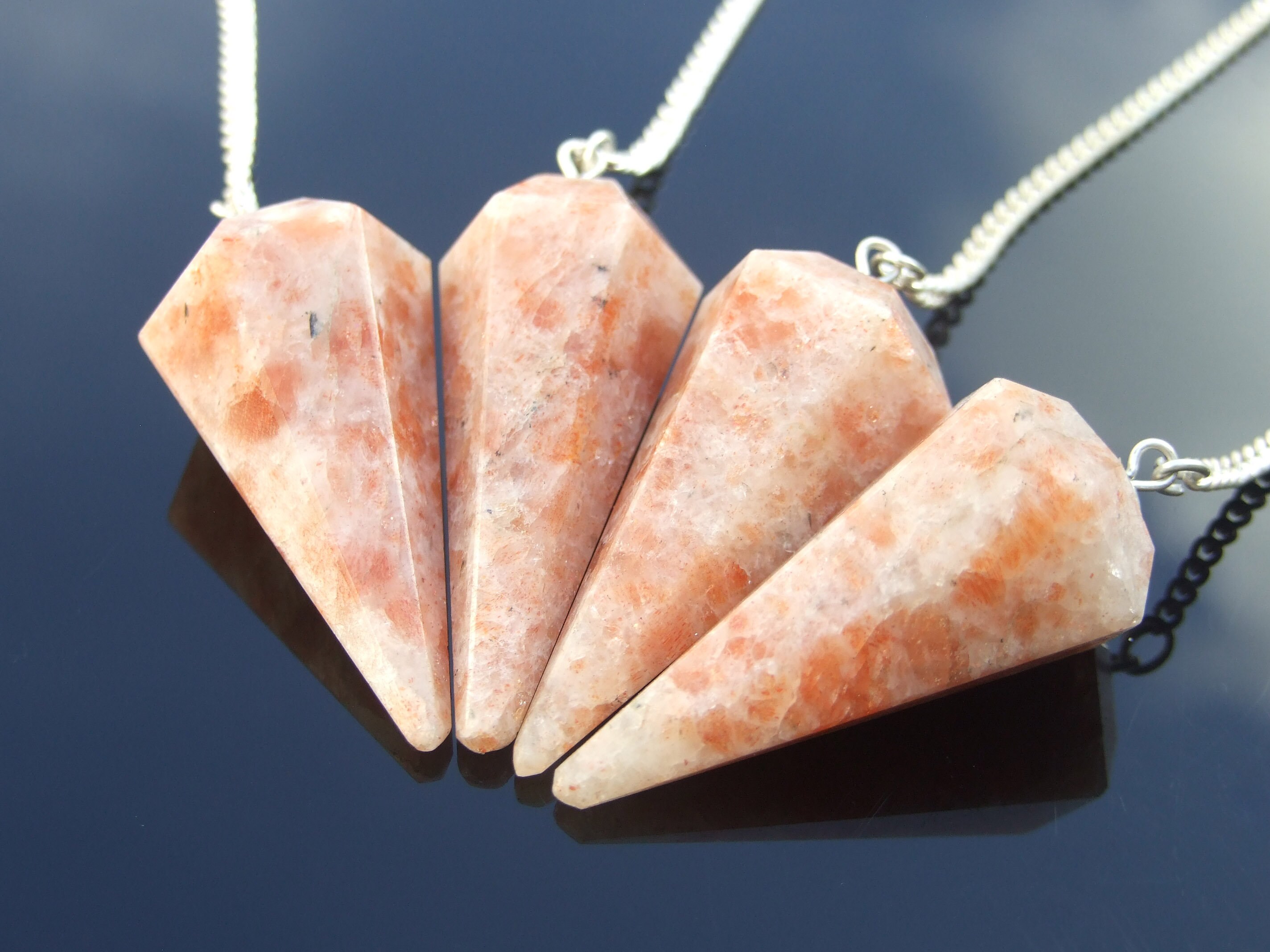 Sunstone Pendulum Natural Gemstone Point Dowsing Scrying - Etsy UK