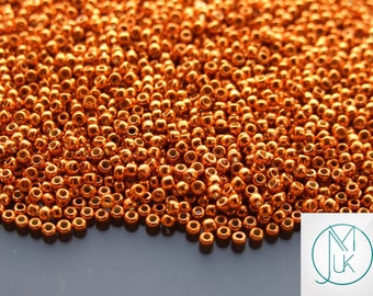 11/0 Toho Permafinish Galvanized Saffron Seed Beads Galvanized Saffron ...