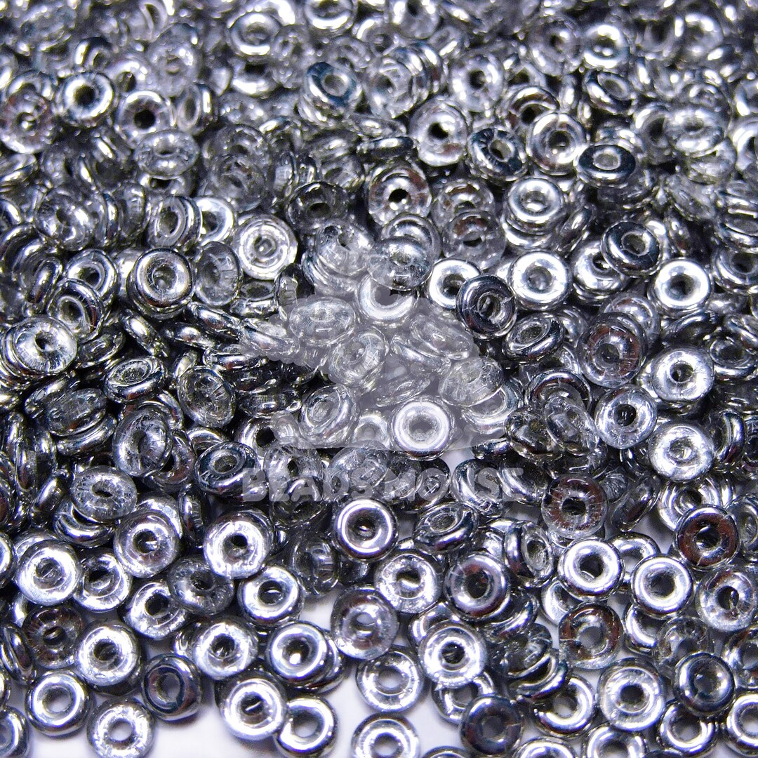 5g O Beads 3.8x1mm Silver 1/2 O-ring High Quality Czech Pressed Beads ...