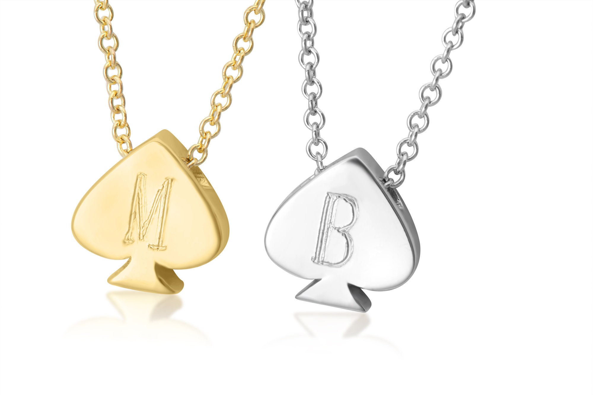 14k SOLID GOLD Spade Necklace ACE of Spades Tiny Spade Pendant - Etsy UK