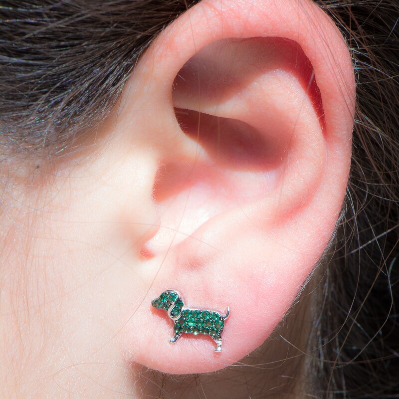 Silver Dog Earrings - Etsy