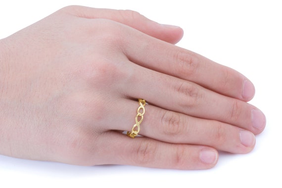 14k Solid Gold INFINITY Ring Eternity Ring Narrow Womens | Etsy