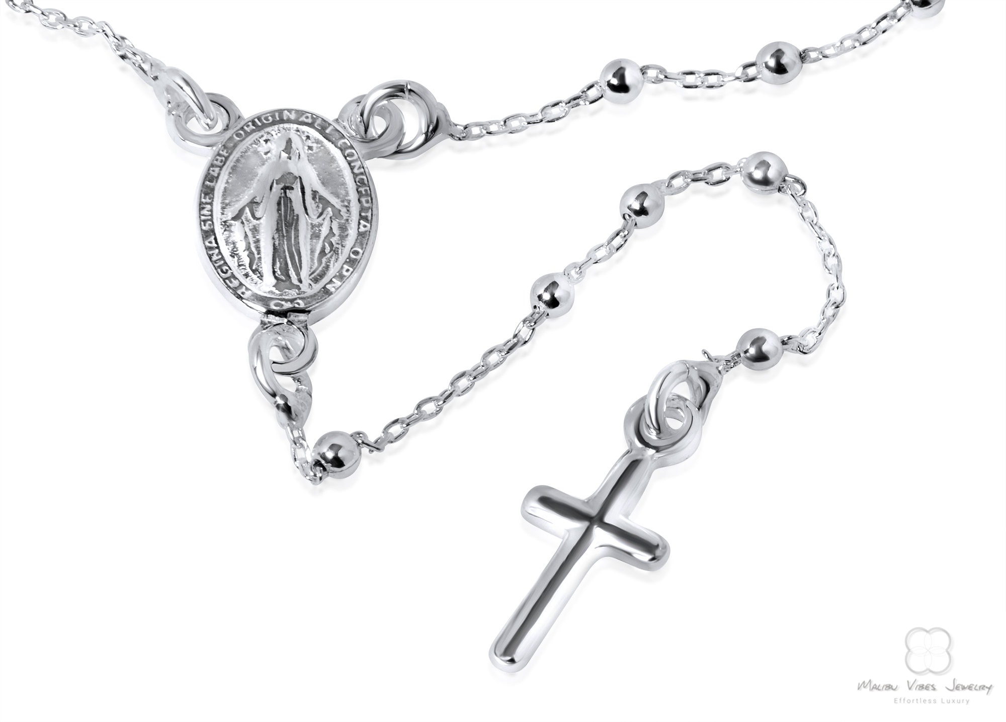 925 sterling silver rosary necklace store