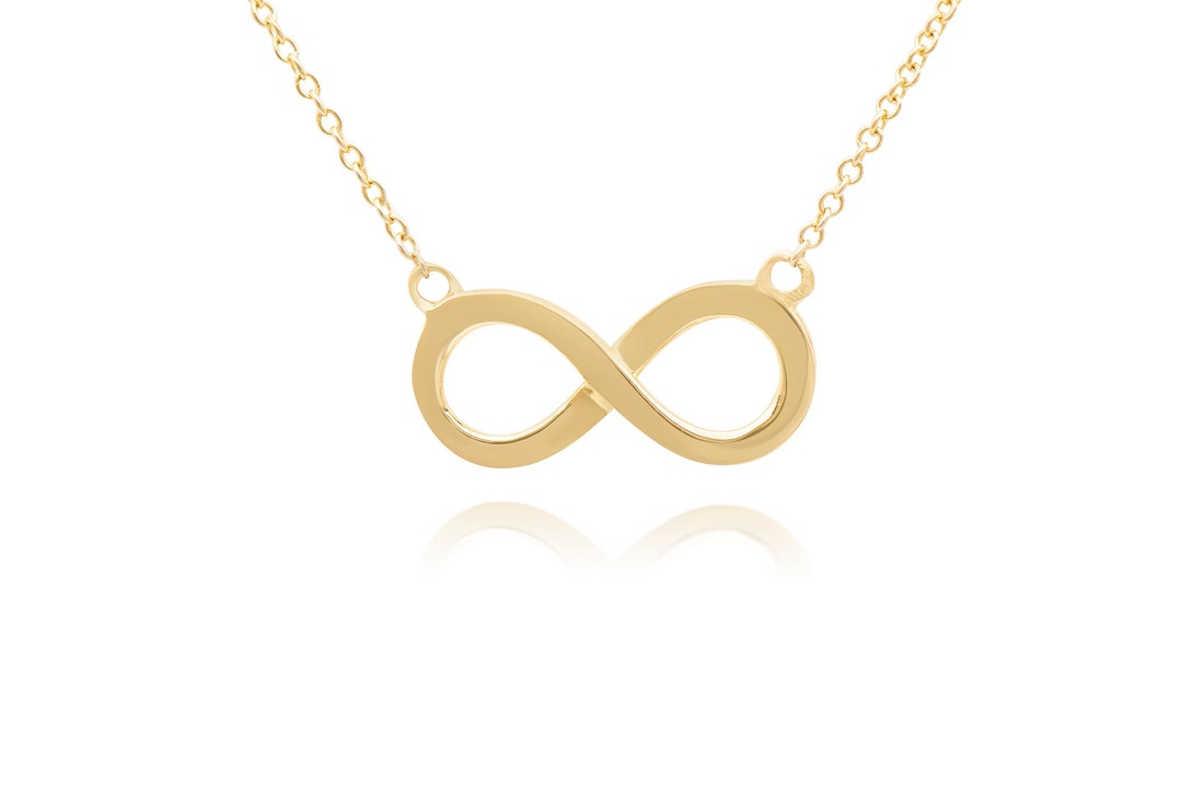 14k Gold Infinity Necklace, Layering Jewelry, Infinity Symbol Promise ...