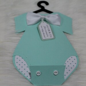 8 Piece Onesie Invitation complete With Hanger and Tags Perfect for ...
