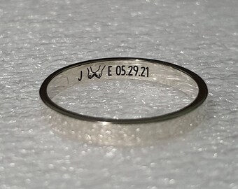 Personalize INSIDE ENGRAVED RING for Woman Custom Engrave | Etsy