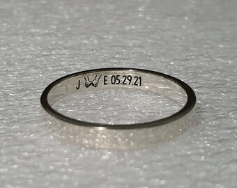 Personalize INSIDE ENGRAVED RING for Woman Custom Engrave | Etsy