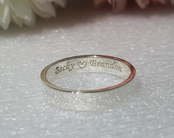 Personalize INSIDE ENGRAVED RING for Woman Custom Engrave | Etsy