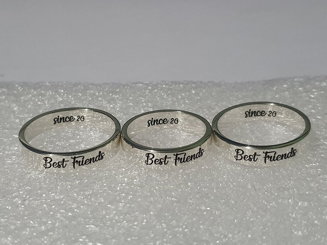 Sterling Silver BEST FRIEND RINGS Personalized Custom Name Engraved ...