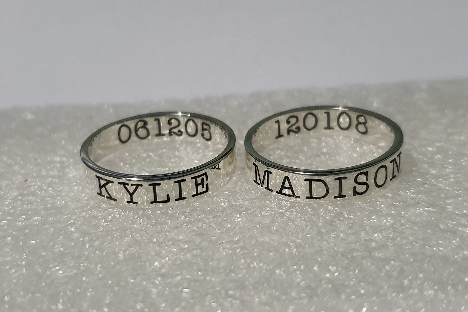 4mm Sterling Silver BEST FRIEND RINGS Personalized Custom Name - Etsy
