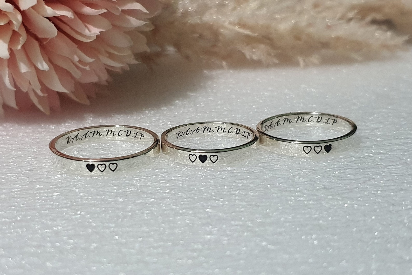 3mm BEST FRIEND RINGS for 3 Friendship Promise Ring for 4 Triple Bff ...
