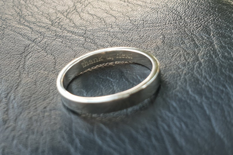 3mm Sterling Silver INSIDE ENGRAVED RING for Men Pinky Rings - Etsy