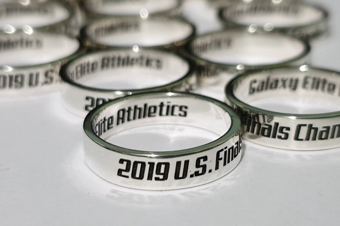 PERSONALIZED TEAM RINGS Custom Wording Logo Symbol for Sport | Etsy