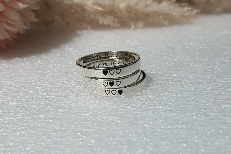 3mm BEST FRIEND RINGS for 3 Friendship Promise Ring for 4 Triple Bff ...