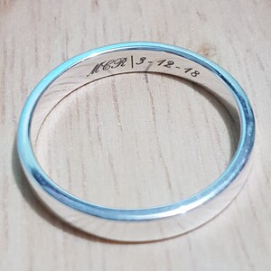 Personalize INSIDE ENGRAVED RING for Woman Custom Engrave Stack Ring ...
