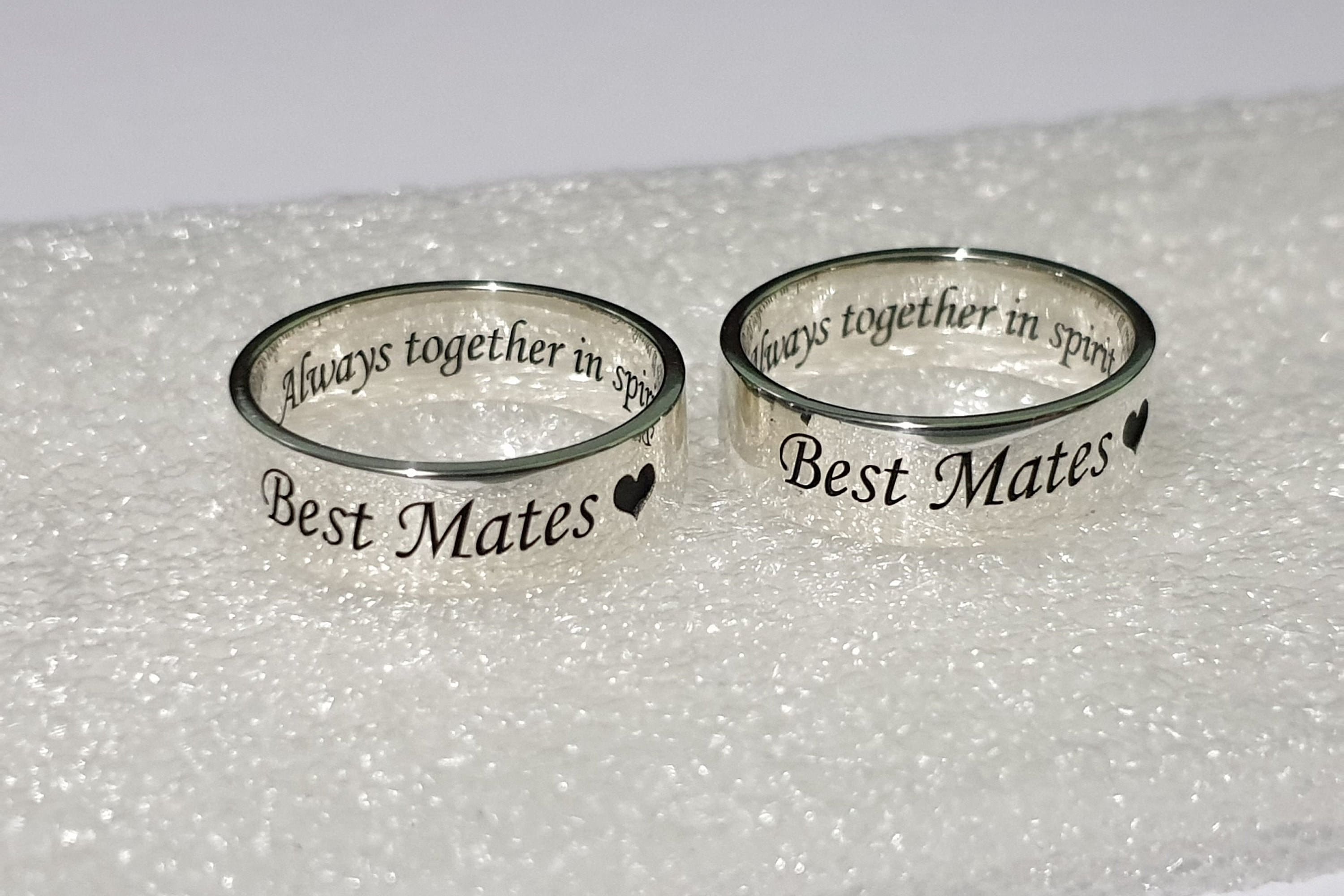 Sterling Silver Best Friend Rings Personalized Custom Name Engraved Besties Gift for Bestfriends Relationship BFF Friendship Ring for 2 3 4