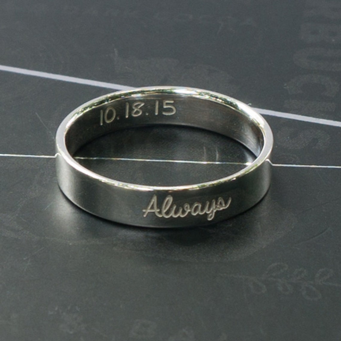 4 Mm CUSTOM ENGRAVED RING Custom Name Engraved Ring Promise - Etsy