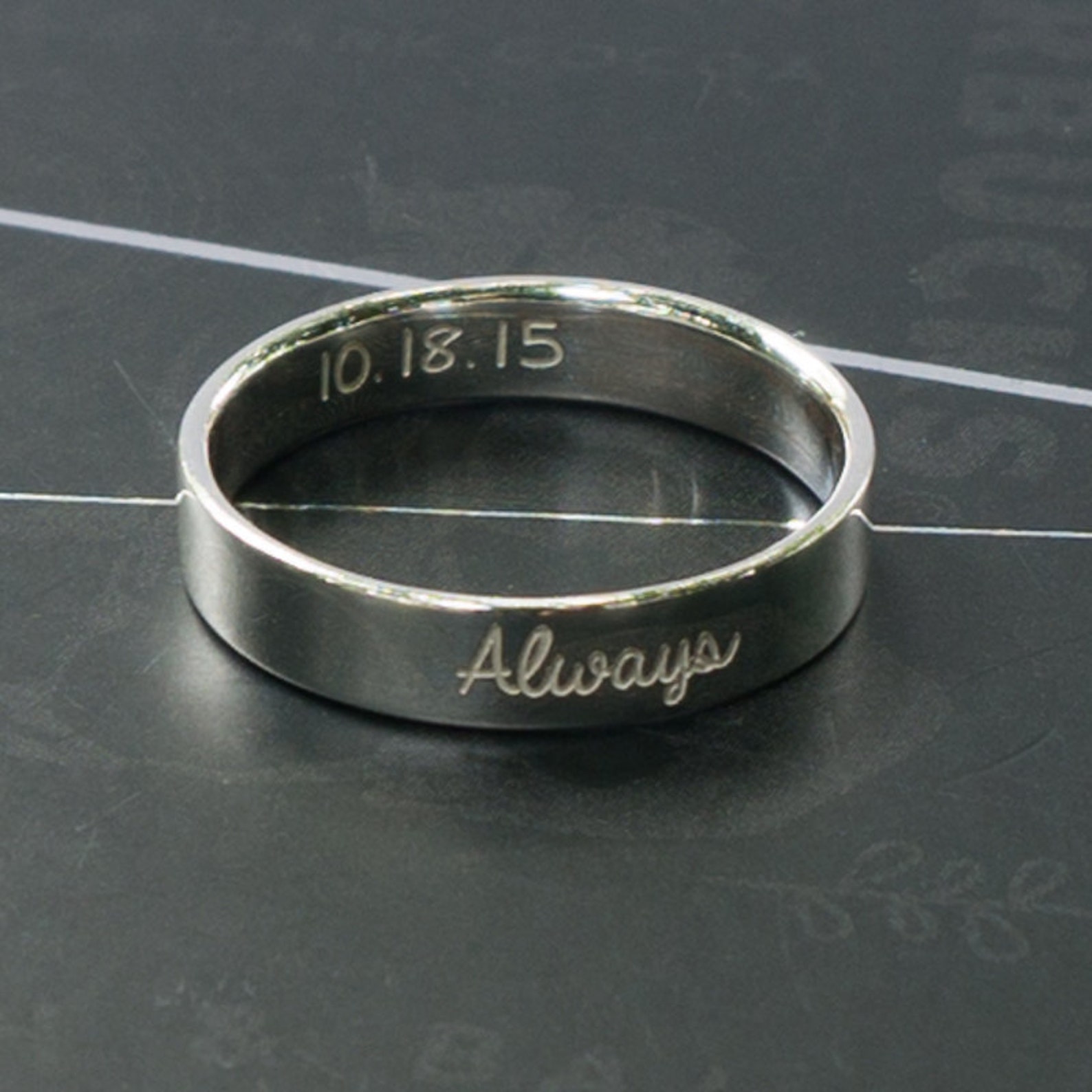 4mm Engraved SIMPLE PROMISE RING for Her and Him Custom Always - Etsy