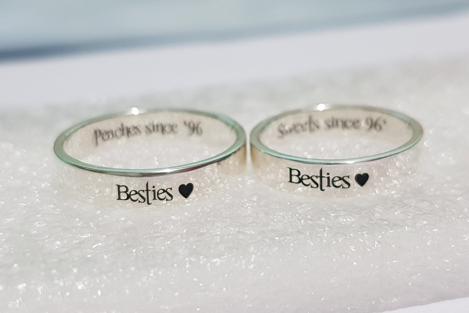 Sterling Silver BEST FRIEND RINGS Personalized Custom Name - Etsy India