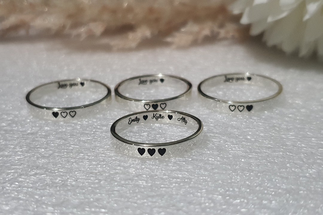 Sterling SILVER PERSONALISED RINGS With Name Best Friend Ring, Ring for ...