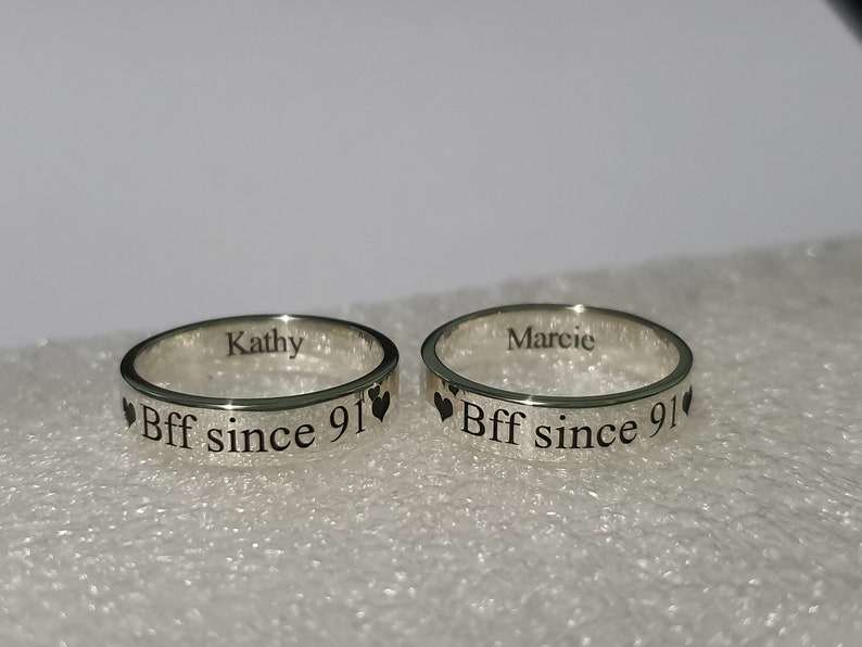 4 Mm Sterling Silver TRIO FRIEND RINGS Bff Three Best Friend - Etsy UK