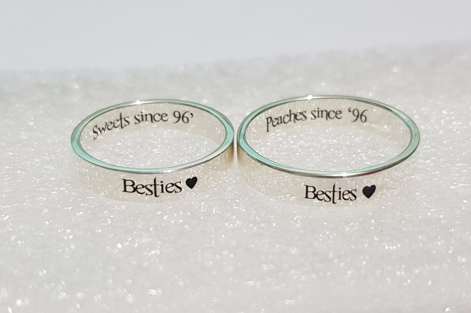 Sterling Silver BEST FRIEND RINGS Personalized Custom Name - Etsy India