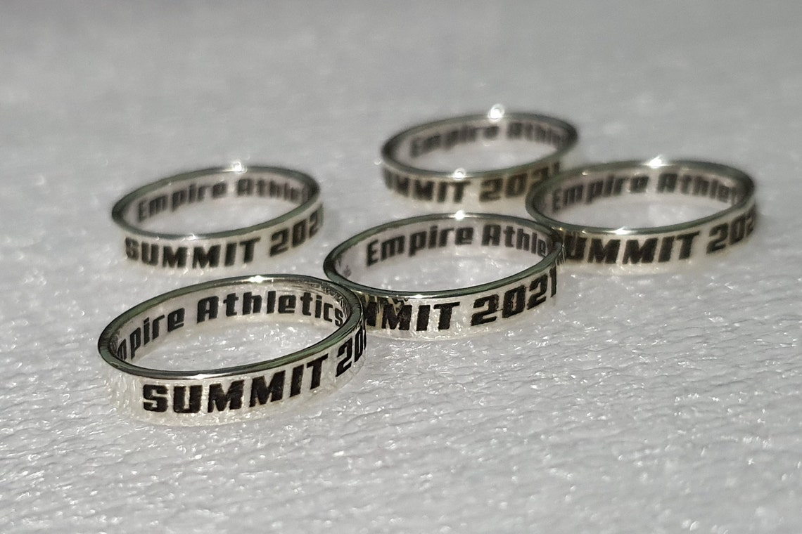 Sterling Silver CUSTOM TEAM RING Gift for Participant Cheerleader Team ...