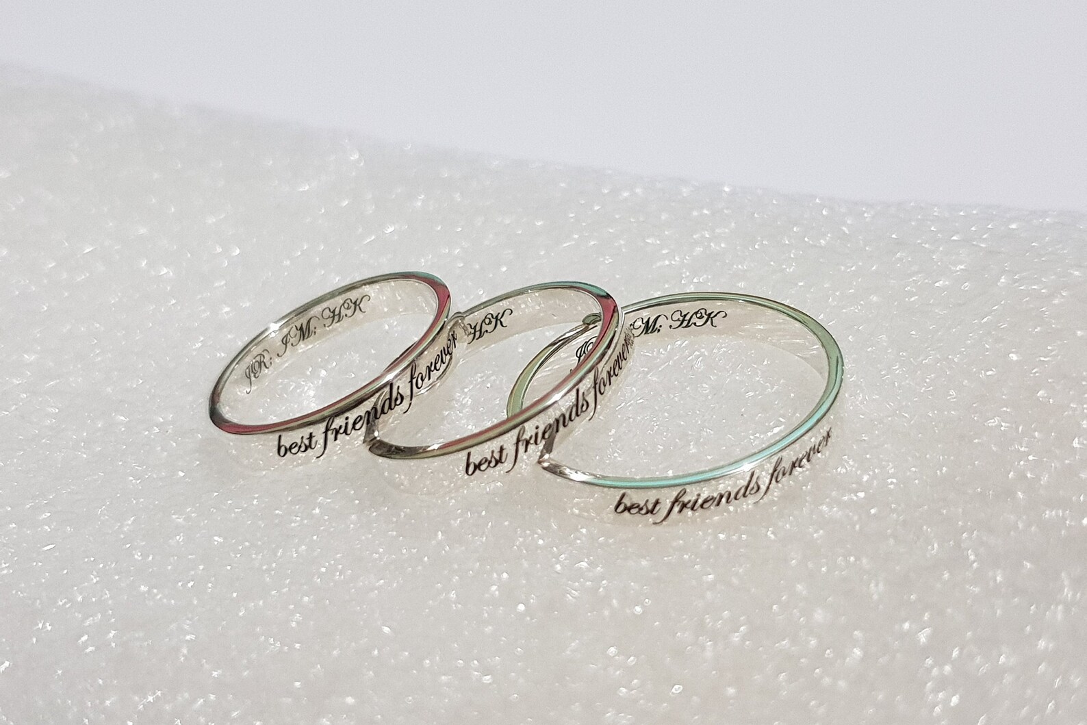 3mm Trio BEST FRIEND RINGS for 3 Friendship Ring for 4 Triple - Etsy