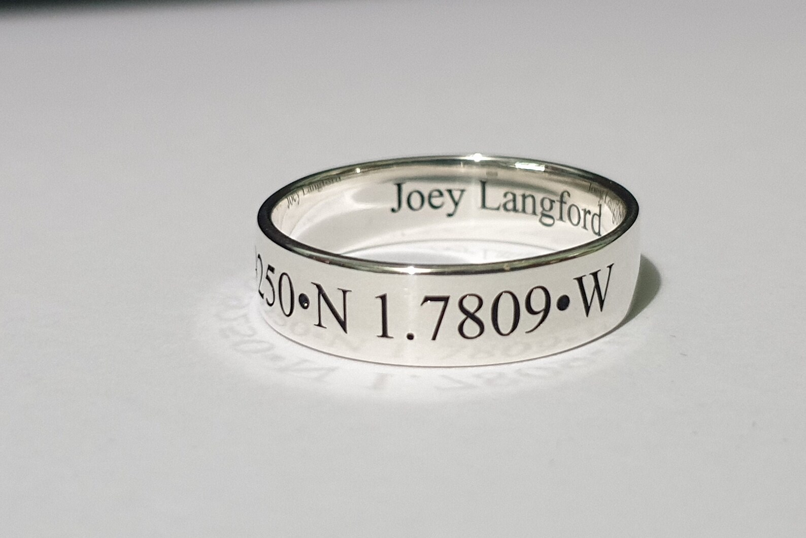 CUSTOM COORDINATES RING Sterling Silver Ring Engraved Latitude ...