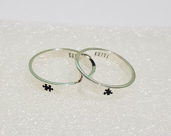 Sterling Silver BEST FRIEND RINGS Personalized Custom Name - Etsy