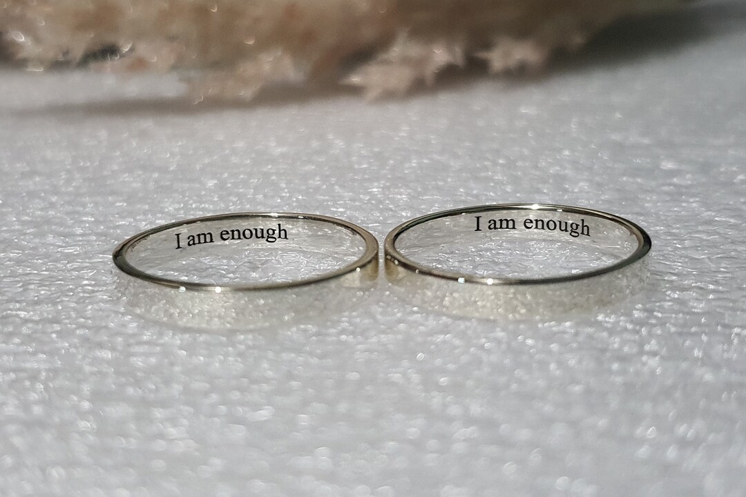 925 Sterling Silver Ring I AM ENOUGH Ring Custom Message - Etsy