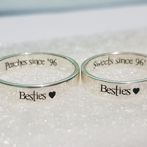 Buy Sterling Silver BEST FRIEND RINGS Personalized Custom Name Engraved ...