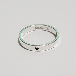 Personalize INSIDE ENGRAVED RING for Woman Custom Engrave Stack Ring ...