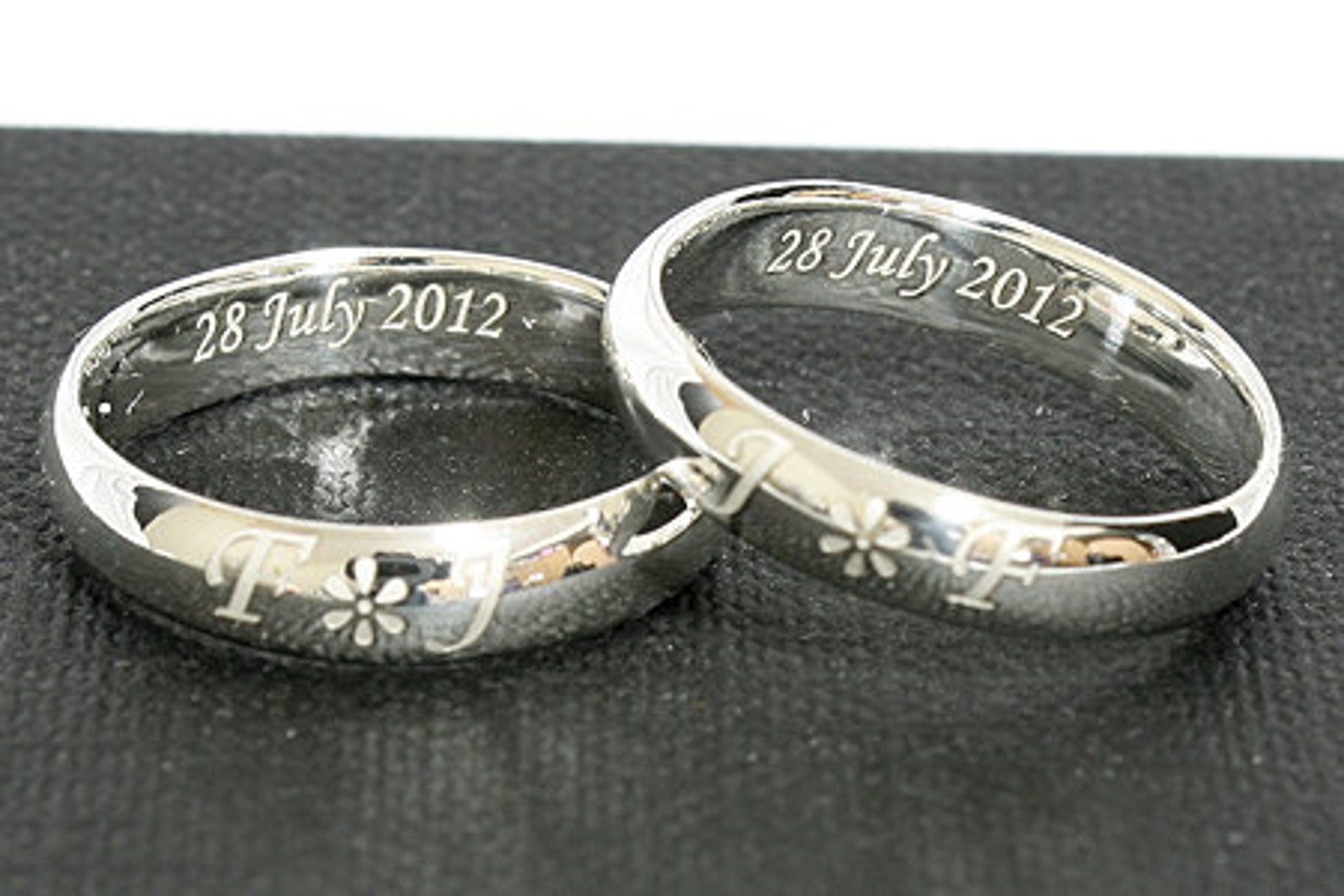 4 Mm SILVER ENGRAVE Ringpersonalized Ringstering Silver | Etsy